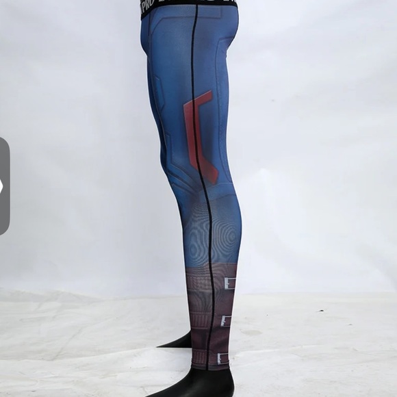 Underwear & Socks | Mens Avengers Blue And Red Compression Leggings ...